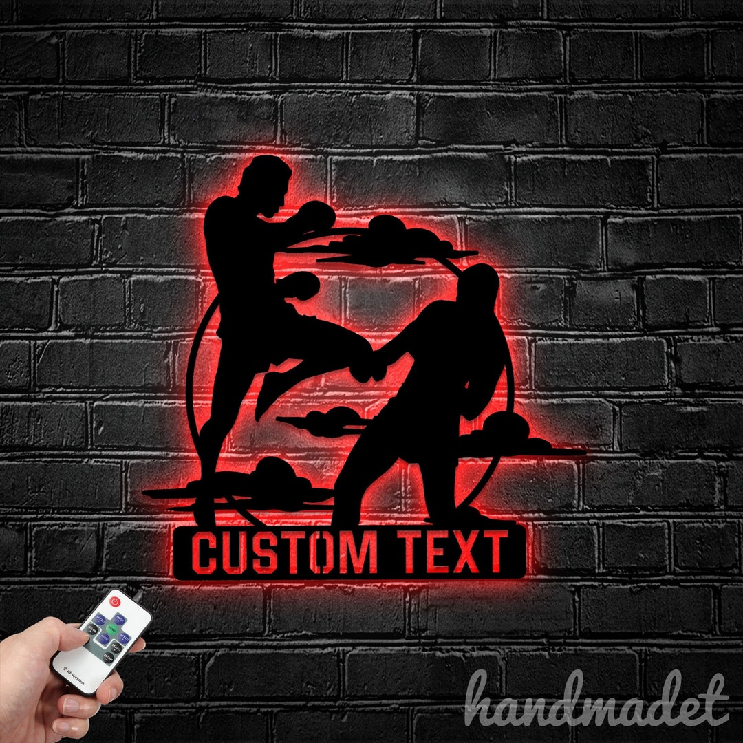 Personalized Kickboxing Metal Sign, Kickboxing Metal Light, Boxing Led ...
