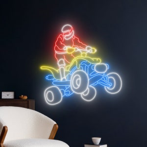 Atv 4 Wheels Quad and Motorbike Neon Sign, ATV Motorcycle Led Light ...