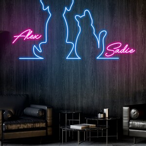 Custom Neon Sign, Dog and Cat Neon Sign Custom, Gift for Pet Lover ...