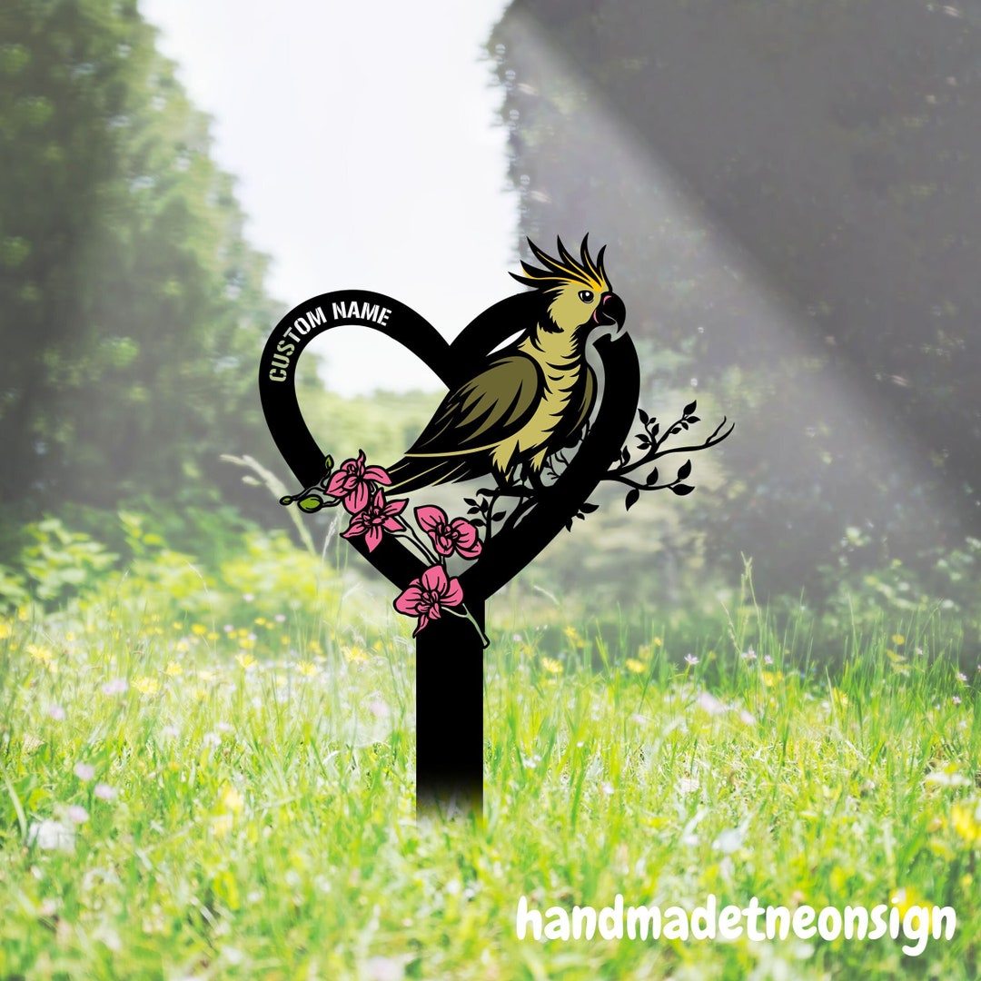 Custom Cockatiel Bird Metal Stake Sign Cockatiel Garden Metal Stakes ...