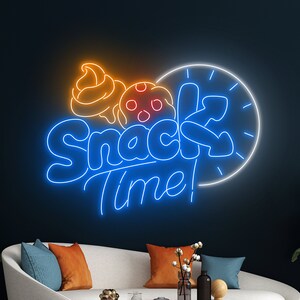 Snack Time Neon Sign, Cookies Ice Cream Neon Sign, Cookies Bakery Led ...