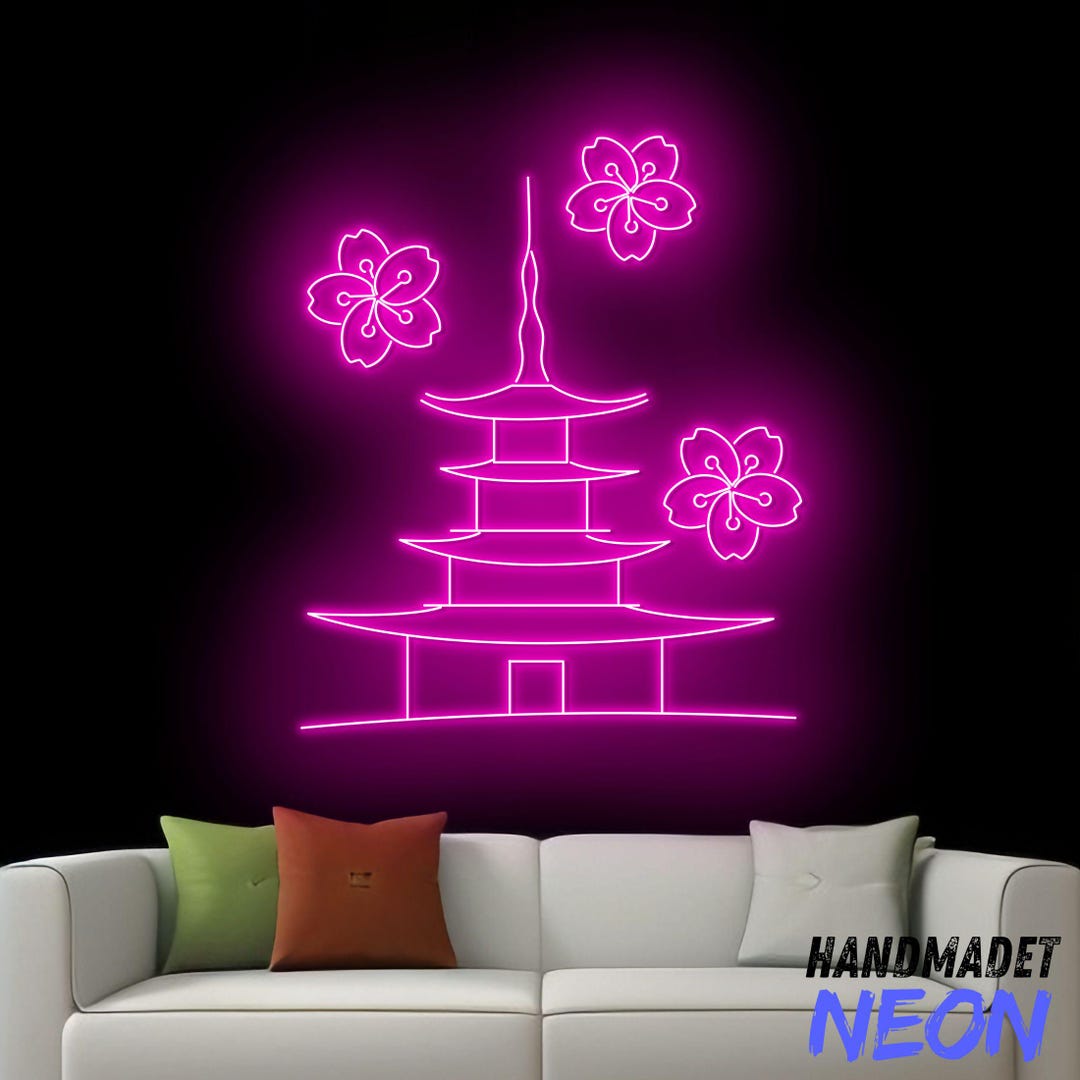 Japanese Temple Neon Sign, Japan Pagoda Led Sign, Temple Neon Light ...