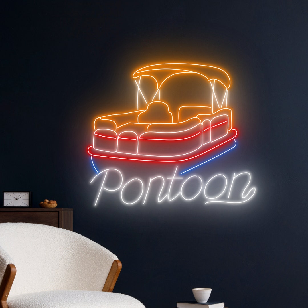 Pontoon Boat Neon Sign, Pontoon Boat Led Sign, Pontoon Led Light ...