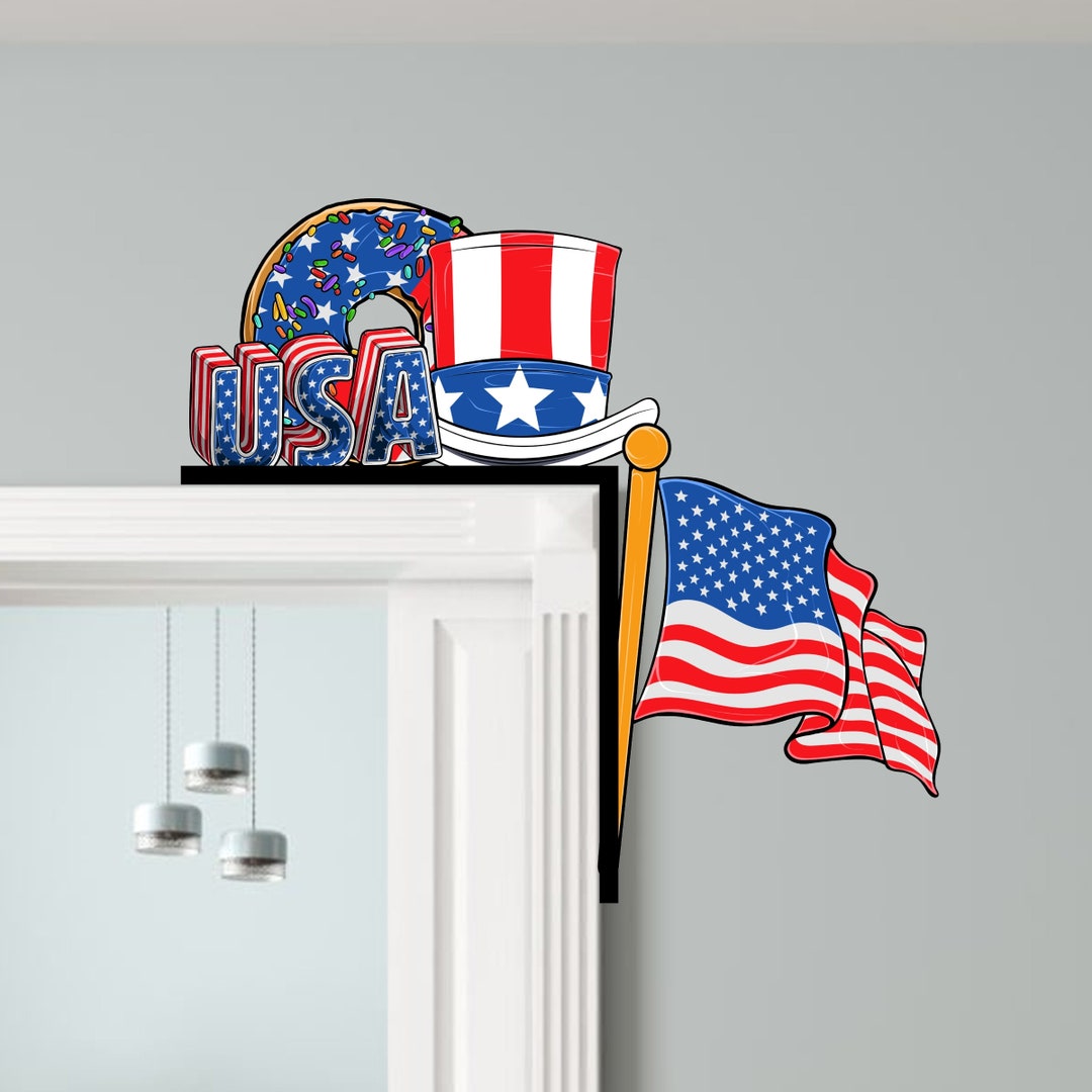 Personalized 4th of July Door Corner Metal Wall Art, Independence Day ...