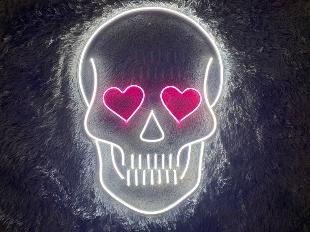 Skull Led Sign, Skull Halloween Led Sign, Wall Decor, Bar Neon Sig ...