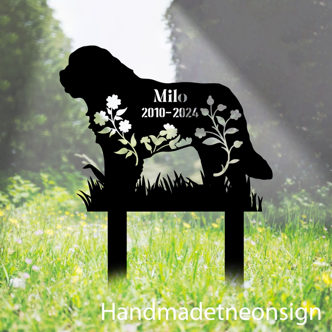 Custom Newfoundland Memorial Stake, Newfoundland Dog Metal Stakes Sign ...