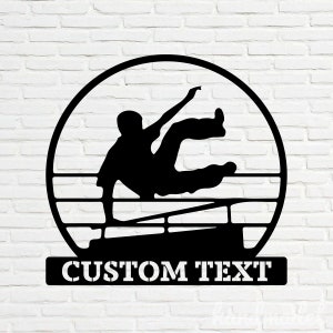 Custom Parkour Name Metal Wall Art LED Light, Parkour Metal Sign ...