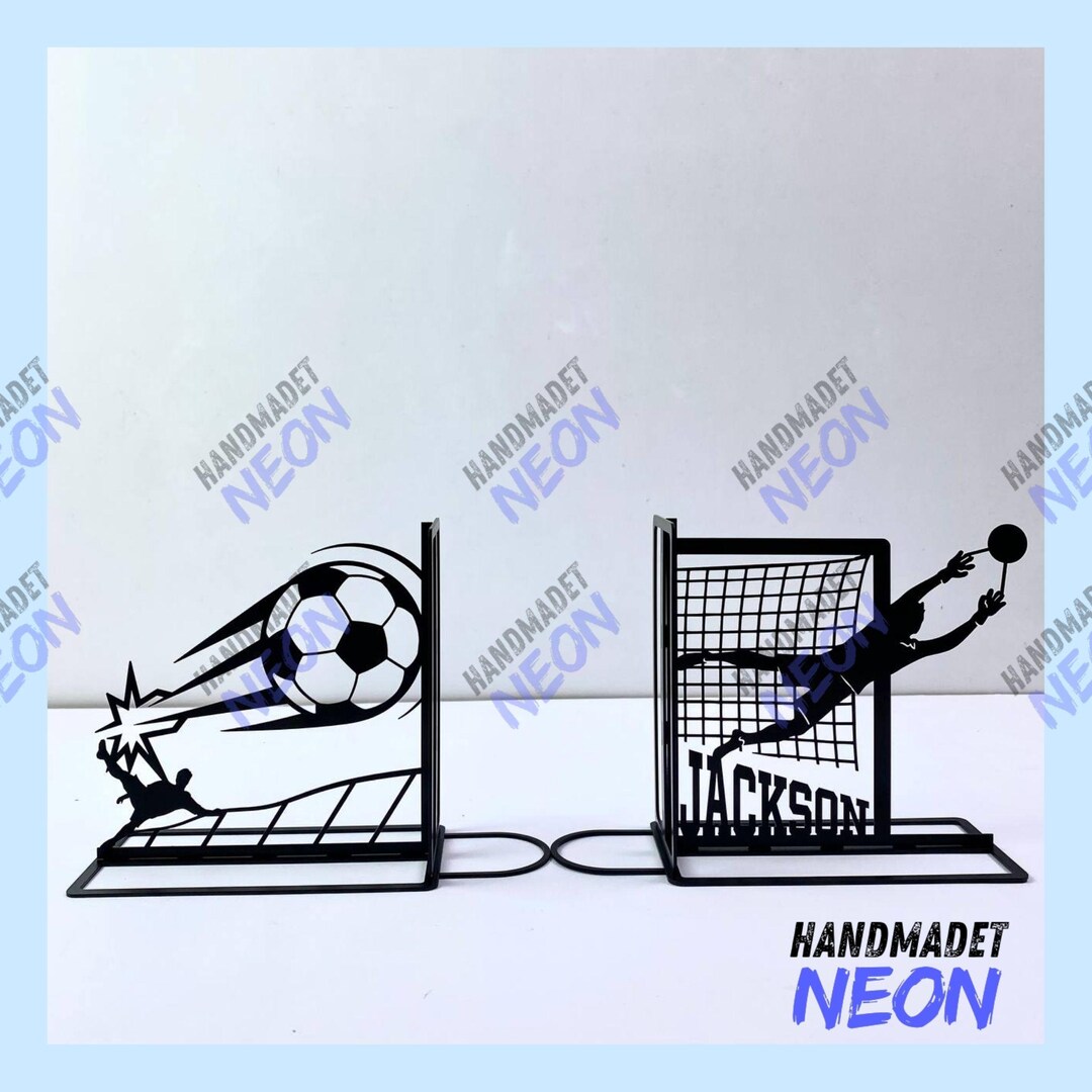 Custom Soccer Metal Bookends Soccer Player Name Bookend, Soccer Table ...