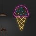 Custom Ice Cream Cone Neon Sign, Ice Cream Neon Light, Gelato LED Light ...