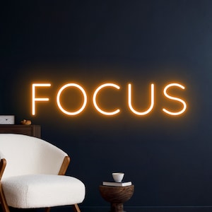 Focus Neon Sign, Focus Led Sign, Custom Focus Quote Neon Light, Text ...