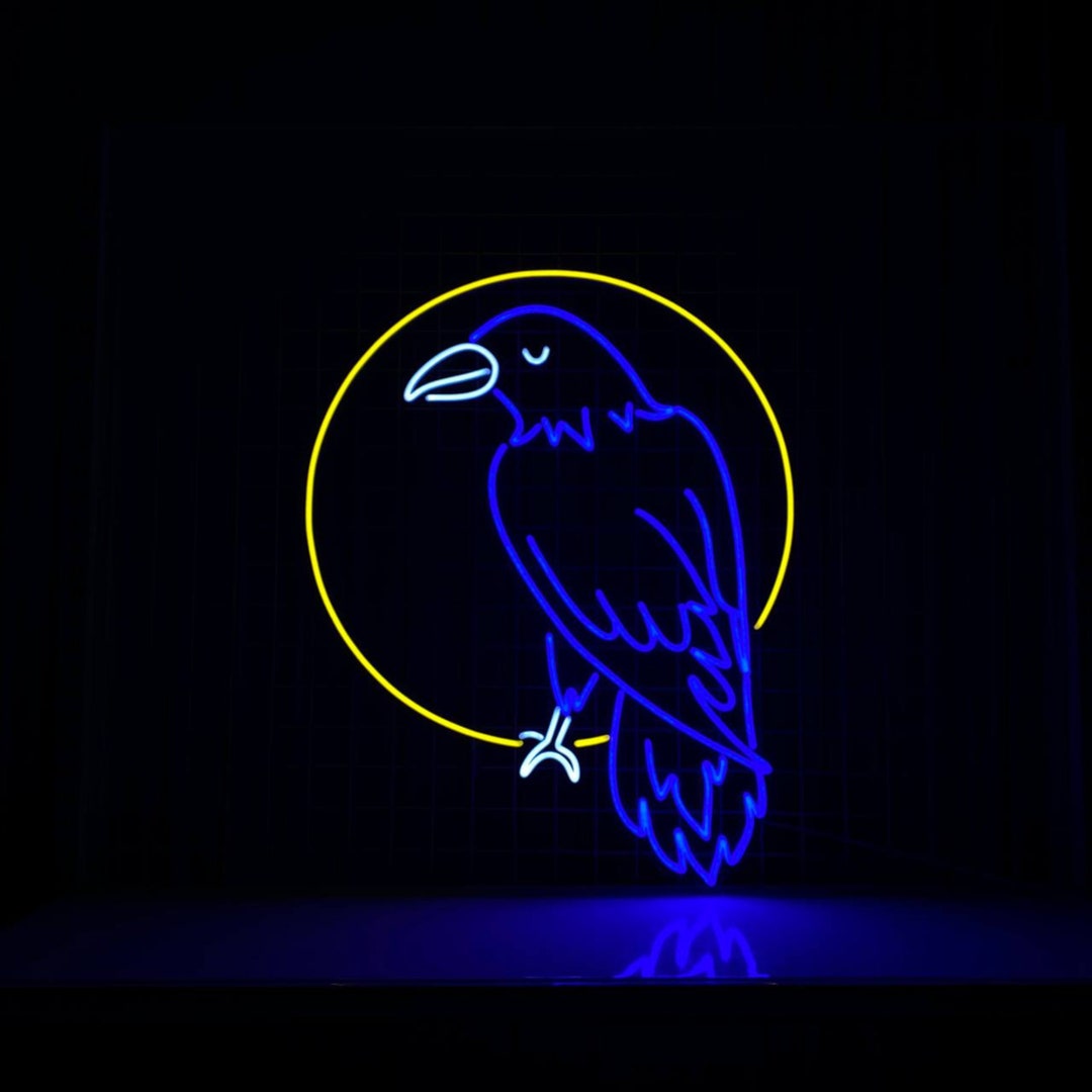 Raven Neon Sign, Crow Neon Light, Raven Bird Led Light, Halloween Led ...