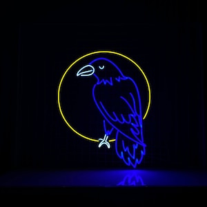 Raven Neon Sign, Crow Neon Light, Raven Bird Led Light, Halloween Led ...
