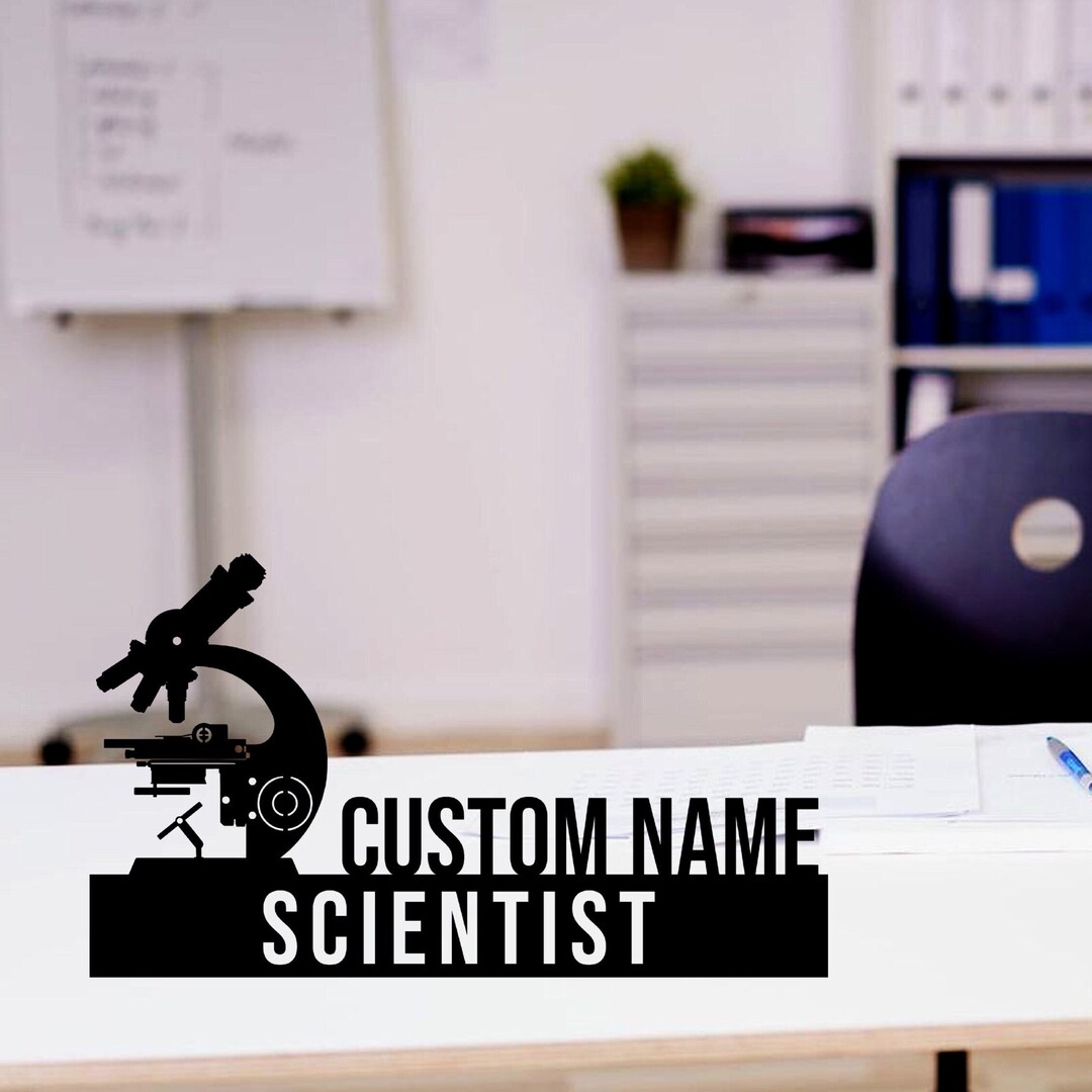 Custom Scientist Desk Name Plate, Scientist Metal Nameplate for Desk ...