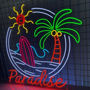 Summer Paradise Led Sign, Paradise Neon Sign, Wall Decor, Paradise Led ...
