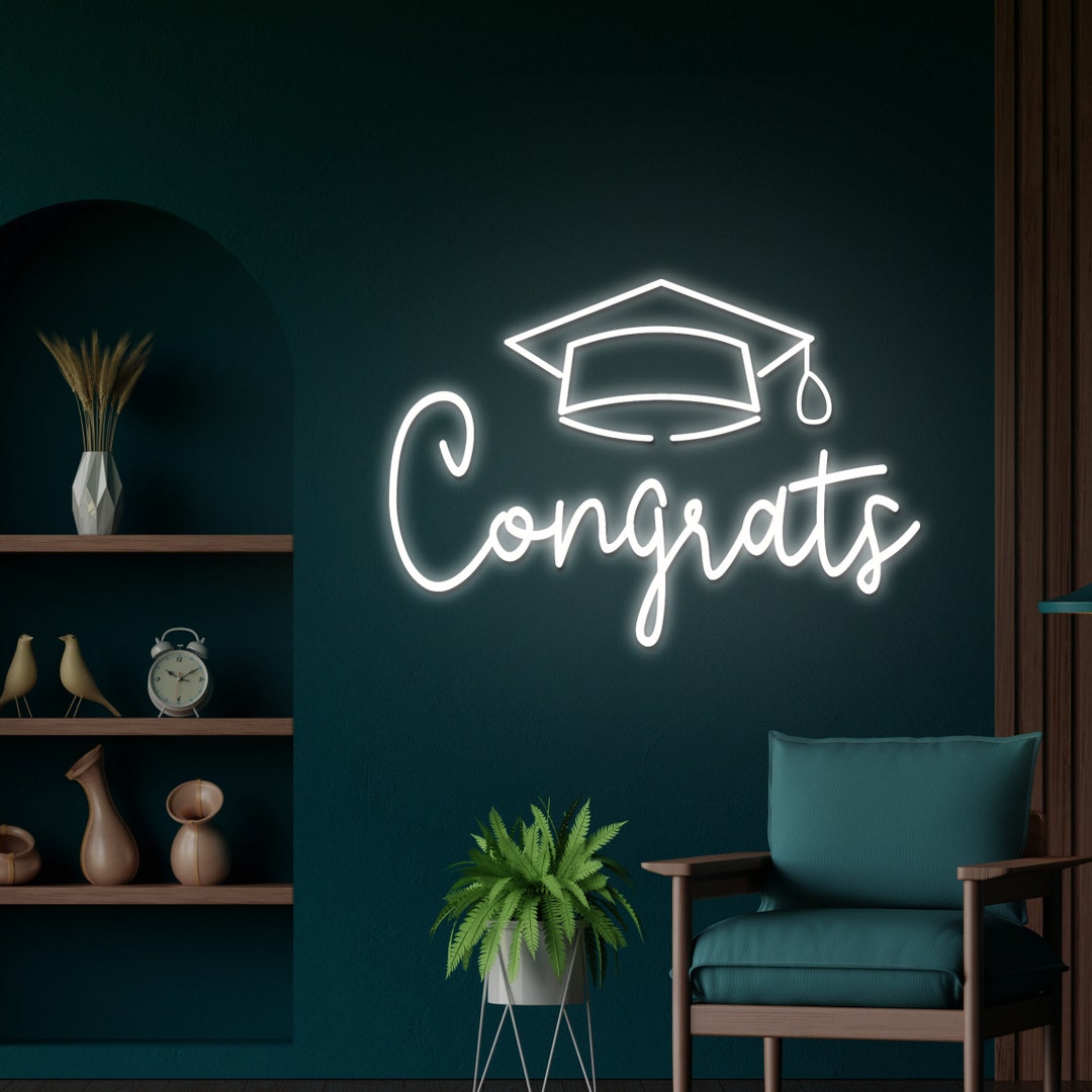 Congrats Neon Sign Custom Graduation Gifts, Neon Light Wall Decor, Neon ...