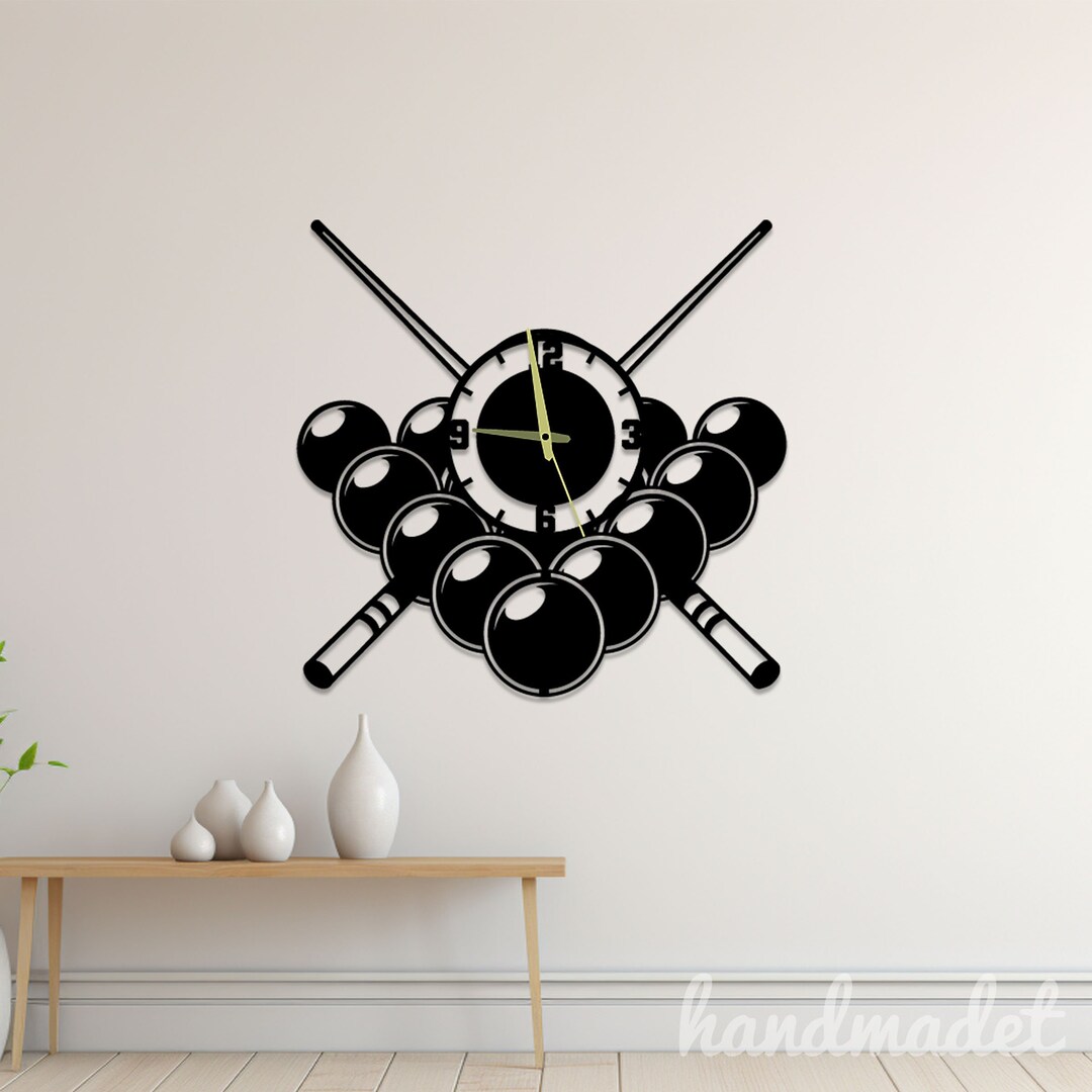 Billiard Wall Clock Unique, Billiard Ball Round Wall Clock, Billiard ...