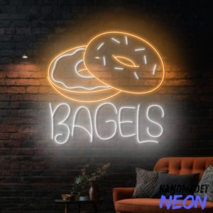 Bagels Neon Sign, Bagels Shop Led Sign, Bagels Cake Open Neon Light ...