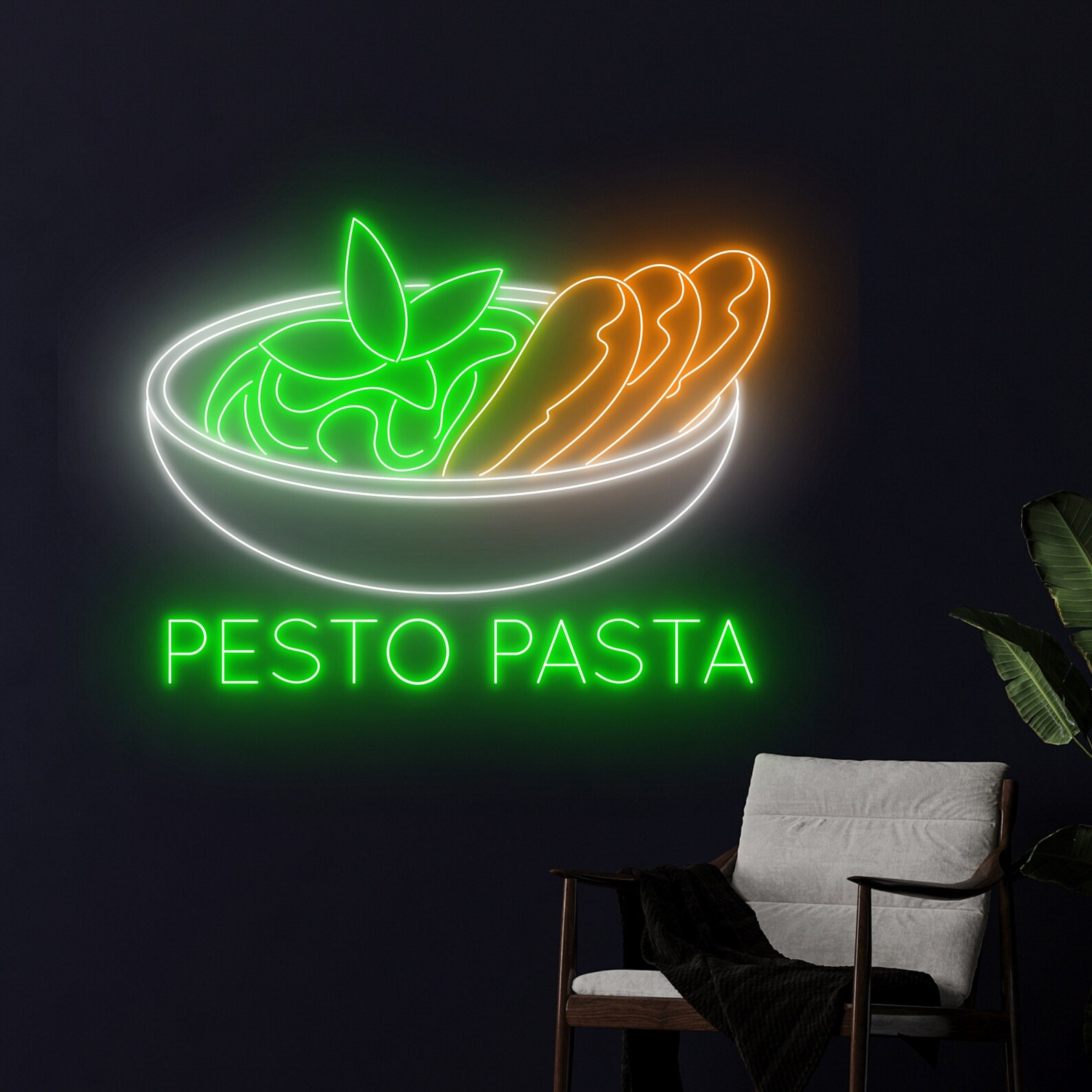 Pesto Pasta Neon Sign, Italian Noodles Led Light, Italy Noodle Neon ...