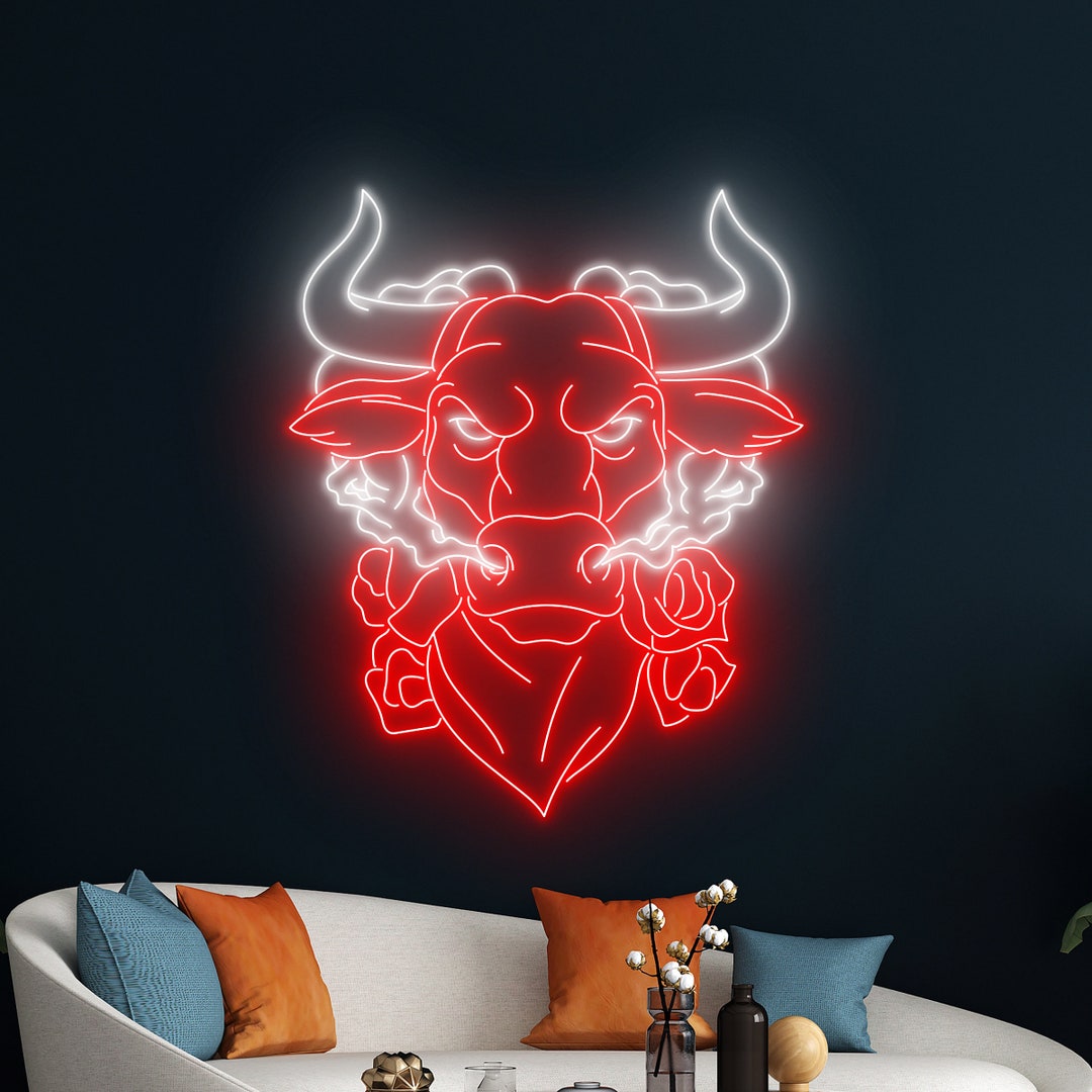 Cow Neon Sign, Cow Head Led Sign, Cow Animal Led Sign, Custom Cow Neon ...