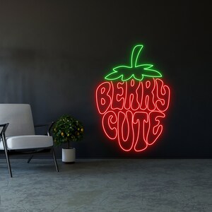 Custom Berry Cute Neon Sign, Strawberry LED Sign, Berry Neon LED Light ...