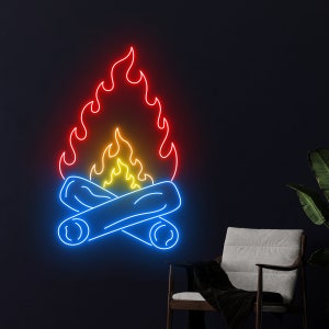 Fire Flame Neon Sign, Flame Neon Light, Flame Fire Led Sign, Burning ...