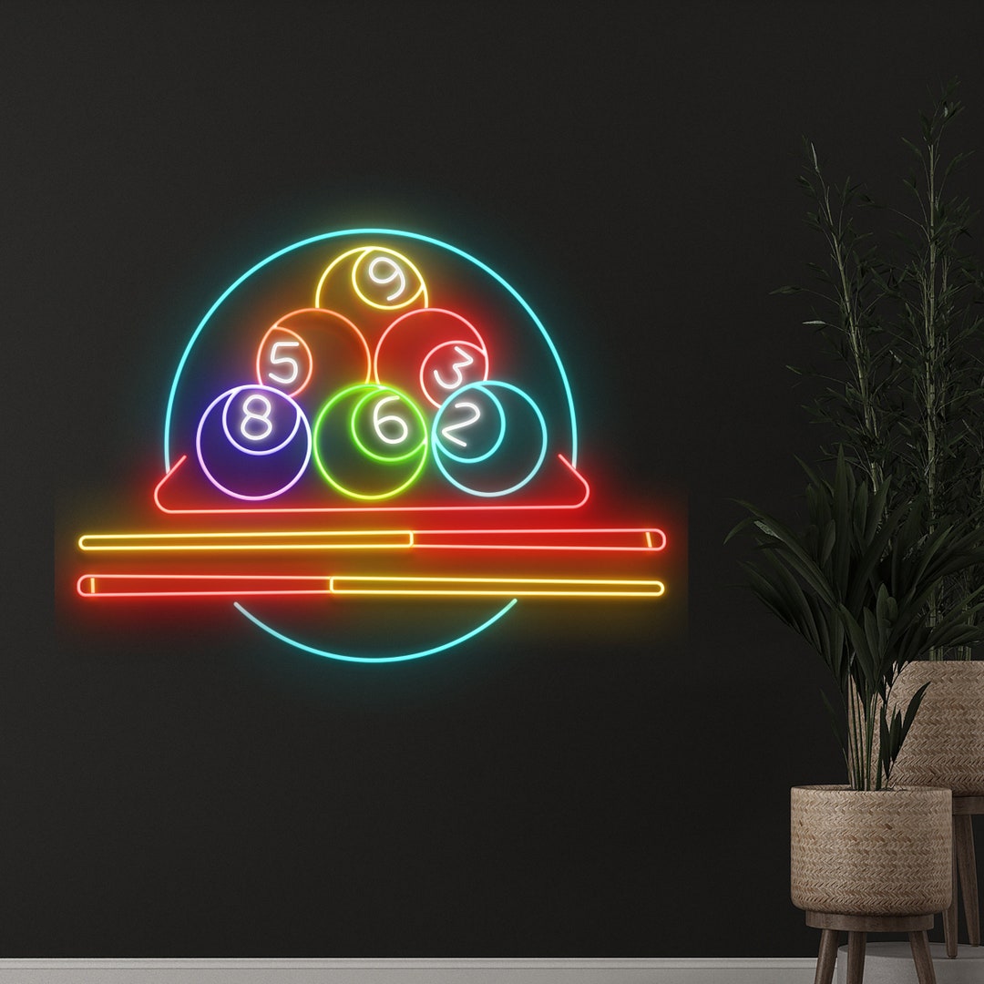 Billiards Led Sign, Billiard Neon Sign, Billiards Pool Neon Light ...