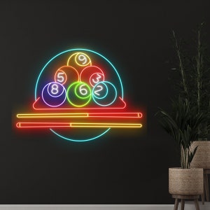 Billiards Led Sign, Billiard Neon Sign, Billiards Pool Neon Light ...