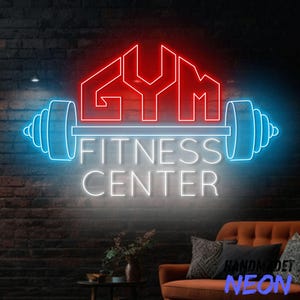 Gym Fitness Center Neon Sign, Gym Led Sign, Weightlifting Led Light ...