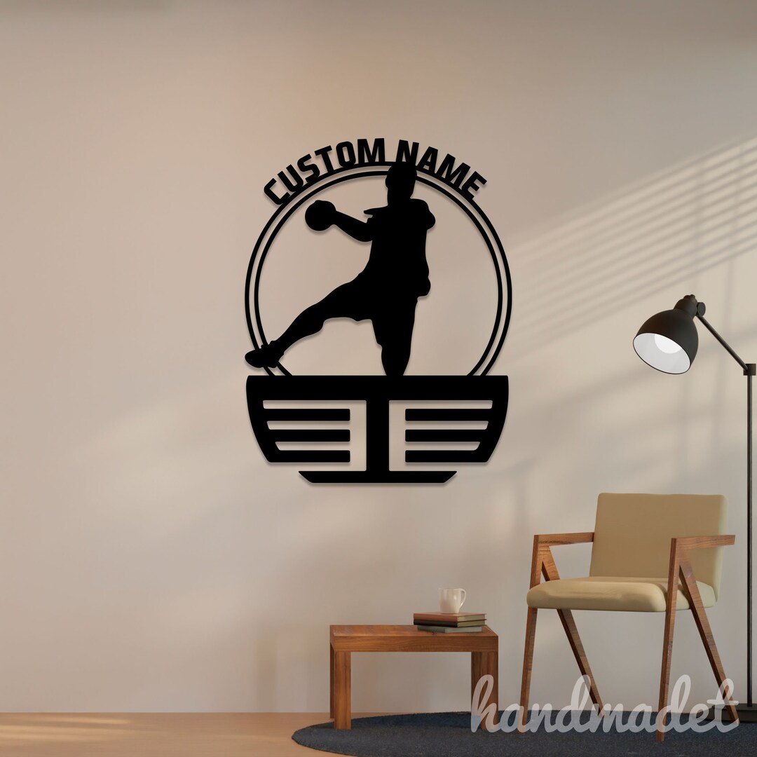 Custom Handball Medal Hanger Metal Wall Art LED Light, Handball Player ...