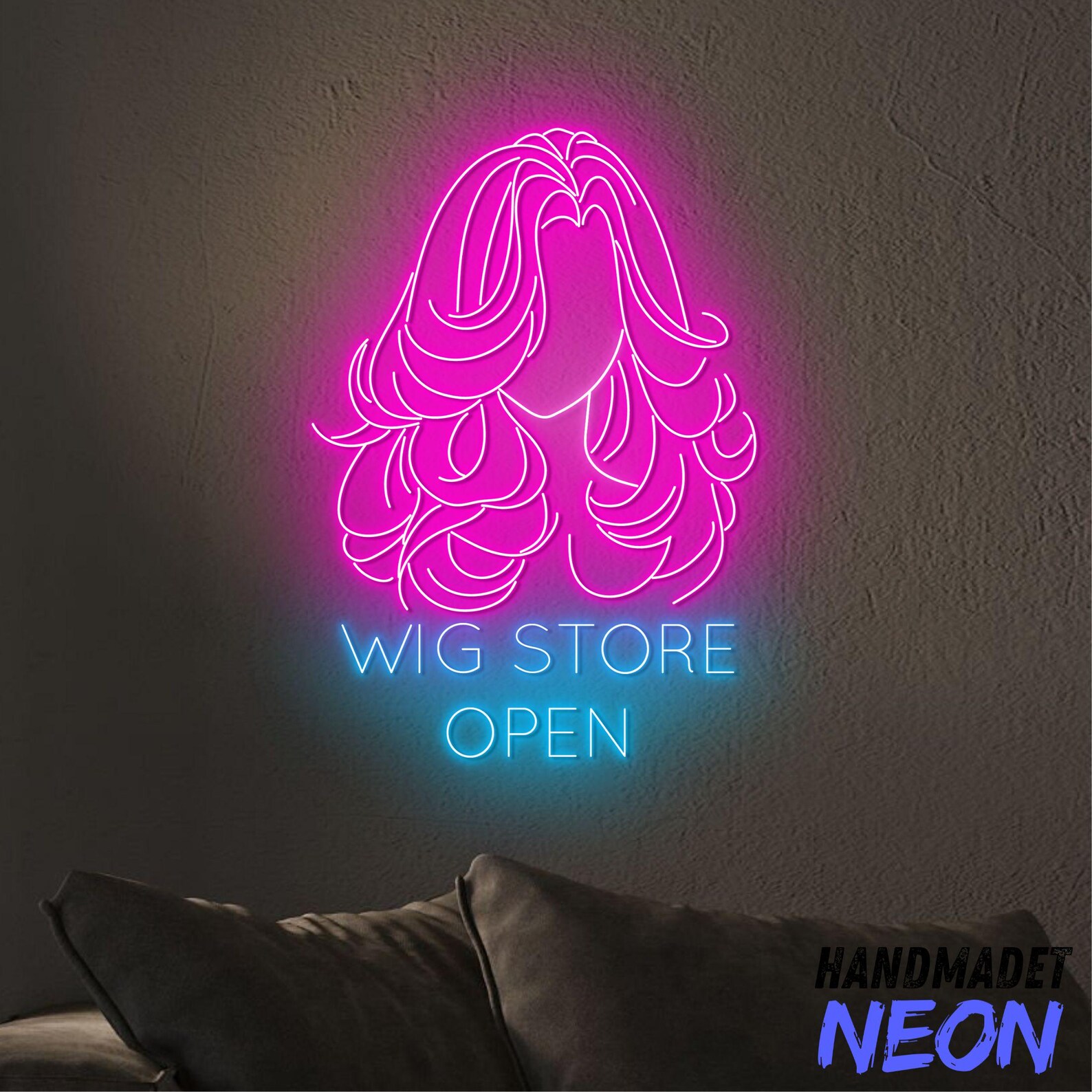Wig Store Open Neon Sign, Hairdresser Led Sign, Hair Neon Light, Hair ...