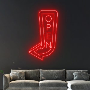 Custom Open Direction Arrow Left Neon Sign, Open Arrow Led Sign, Arrow ...