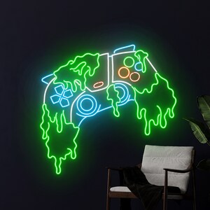 Dripping Game Arcade Neon Sign, Game Controller Led Sign, Game Player ...