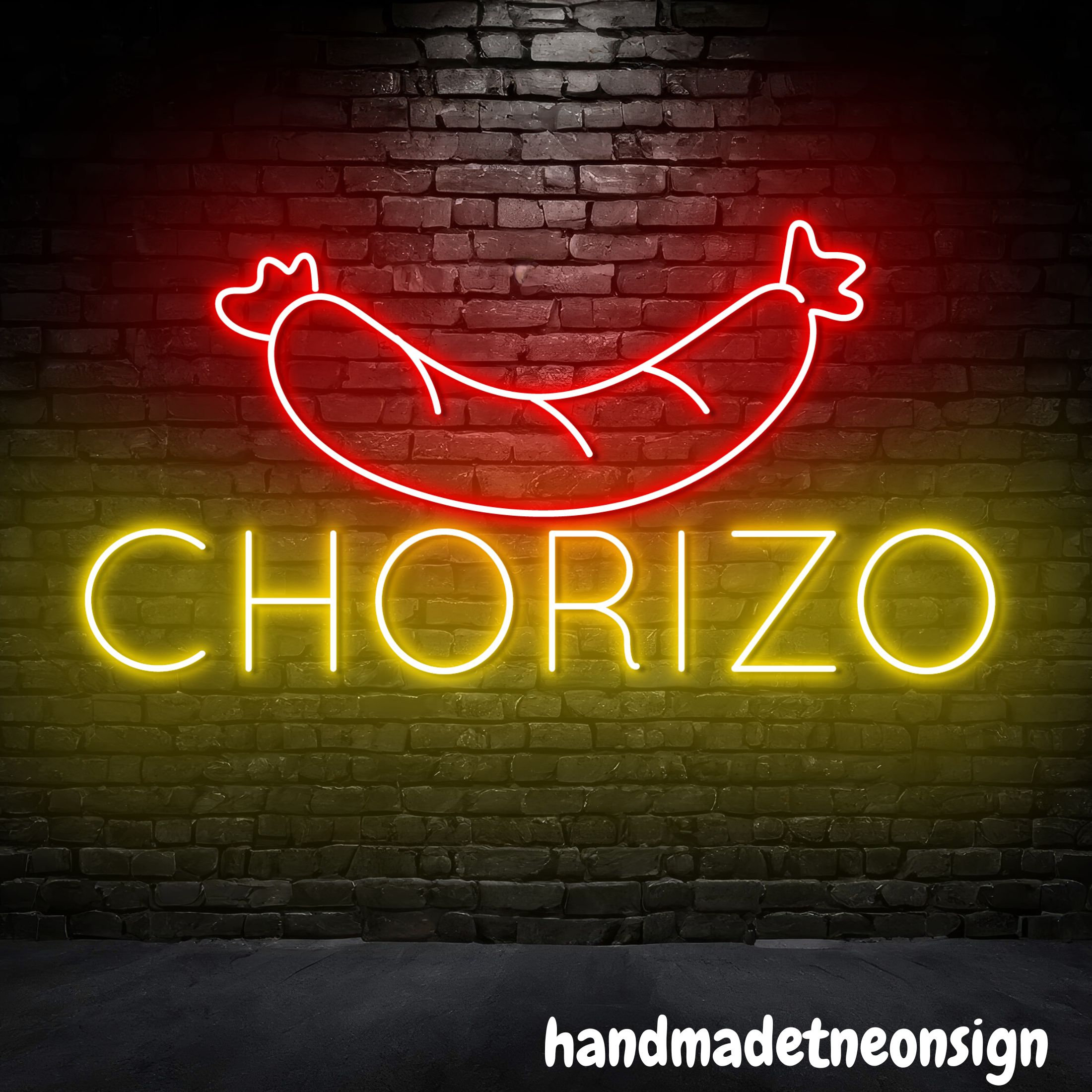 Chorizo Neon Sign, Chorizo Led Sign, Chorizo Sausage Led Light, Smoked ...