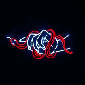 Woman's Hand With Snake Led Neon Sign, Woman Hand Neon Sign, Snake Neon ...