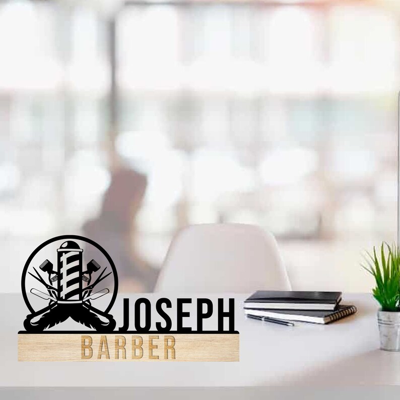 Custom Barber Desk Name Plate,barber Metal Nameplate for Desk,desk ...