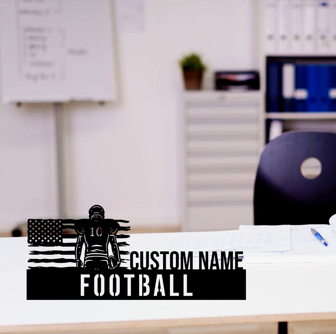 Custom Football Desk Name Plate, Football Metal Nameplate for Desk ...