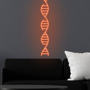 DNA Double Helix Neon Sign, DNA Art, Wall Decor Neon Sign, Biology ...