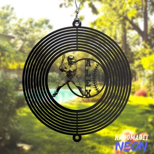 Custom Baseball Wind Spinner 3D Kinetic Garden Decor Hanging Yard Art ...