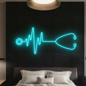 Stethoscope Neon Sign, Stethoscope Led Sign, Wall Decor, Custom Neon ...