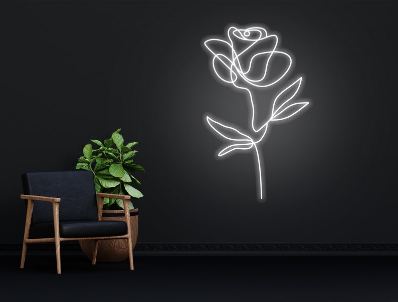 Rose Flower Neon Light Sign. LED Custom Gift for Her Unique - Etsy