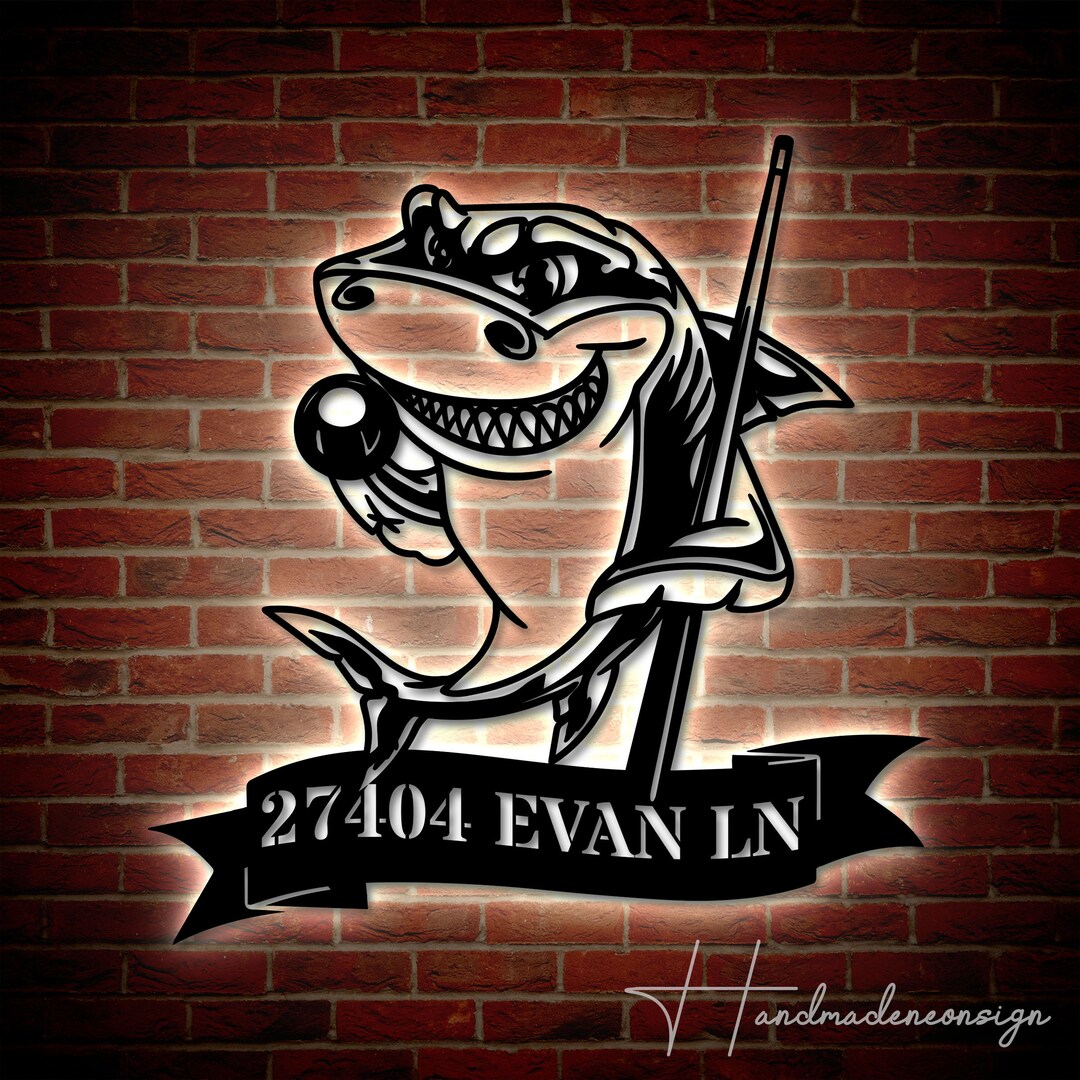 Personalized Billiards Number Metal Sign | Custom Billiards Address ...