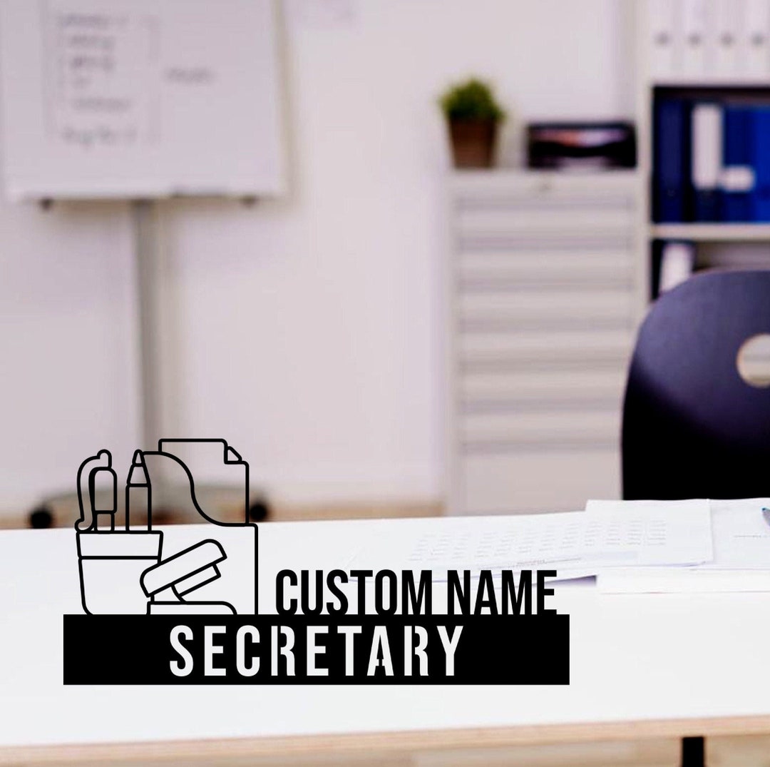 Custom Secretary Desk Name Plate, Secretary Metal Nameplate for Desk ...