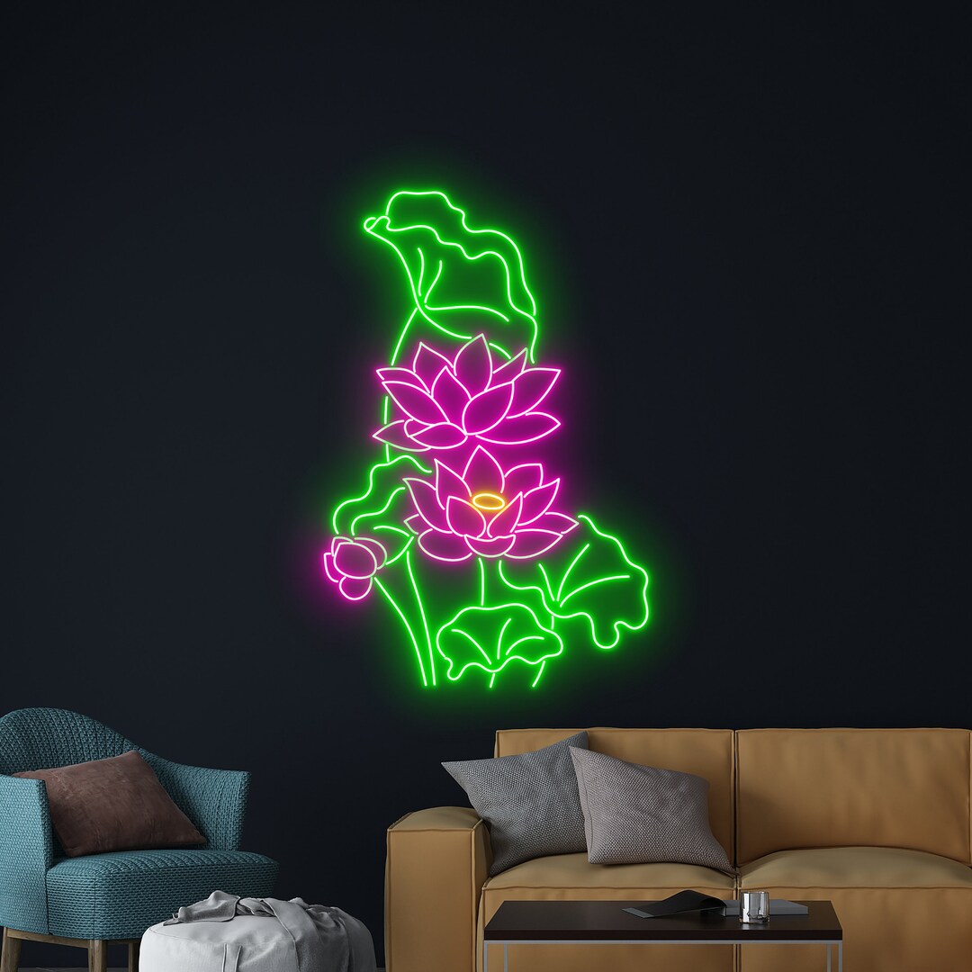 Lotus Neon Sign, Lotus Flower Neon Sign, Lotus Flower Led Light, Floral ...