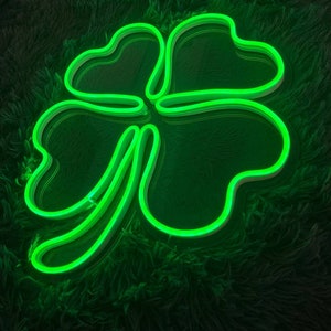 Clover Leaf Led Sign, Clover Leaf Neon Sign, Wall Decor, Clover Leaf ...