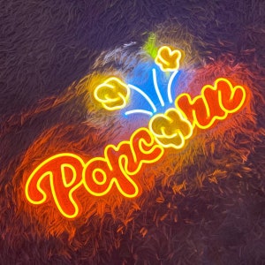 Popcorn Neon Sign, Popcorn Neon Light, Popcorn Led Light, Popcorn Led ...