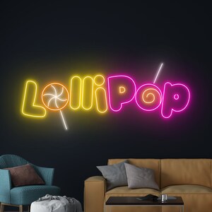 Lollipop Neon Sign, Lollipop Led Sign, Lollipop Candy Neon Light, Candy ...