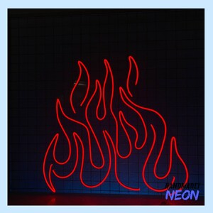 Flames Fire Neon Sign, Fire LED Light, Burning Fire LED Sign, Flames ...