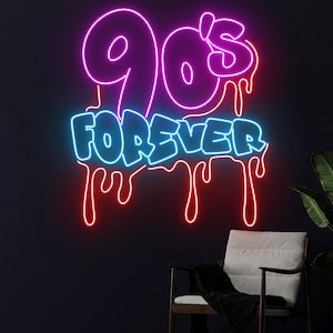 90s Forever Neon Led Sign, Retro Neon Sign, Back to the 90s Led Light ...