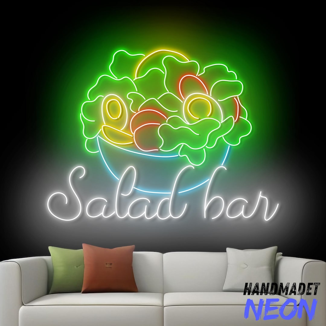 Salad Bar Neon Sign, Salad Bar Led Sign, Salad Bowl Neon Light, Salad ...