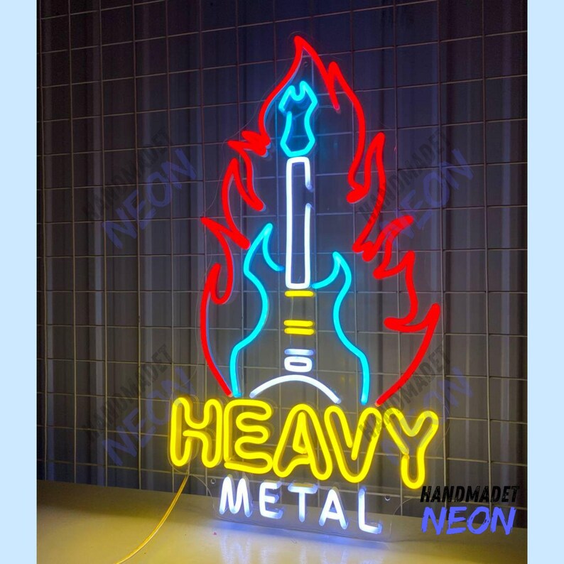 Custom Heavy Metal Led Sign, Simply Metal Neon Light, Rock Music Neon ...